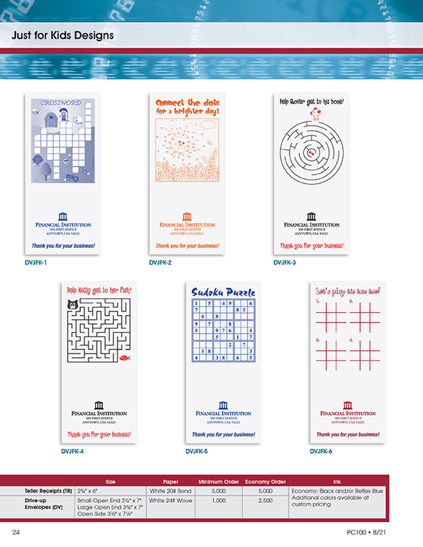 Teller Receipt and Drive-Up Envelopes Catalog – MICR Solutions