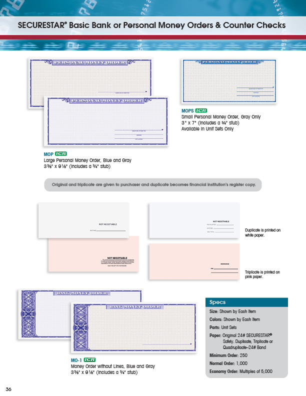 Internal Financial Forms/Official Checks – MICR Solutions